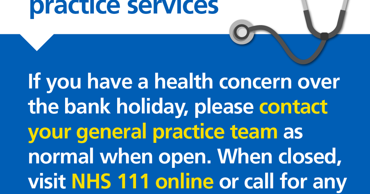 NHS healthcare options ahead of Spring Bank Holiday - NHS Cheshire and ...